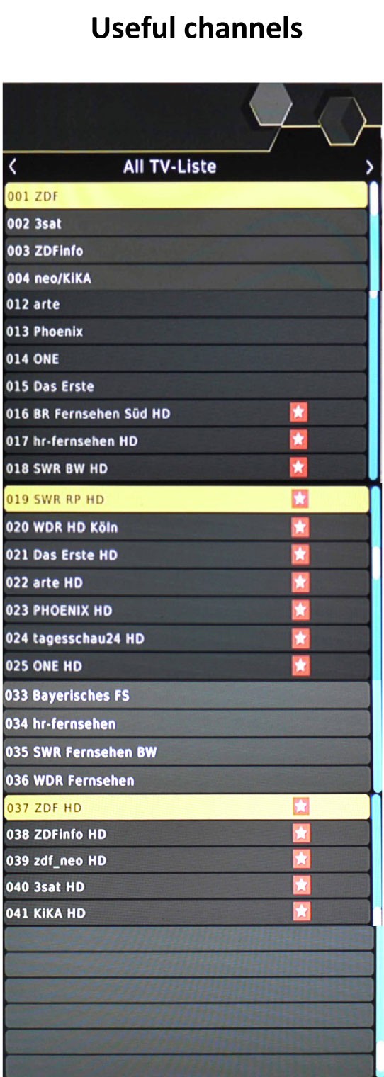 Germany DVB-T2 Channel list got from DVB-T265 tested best