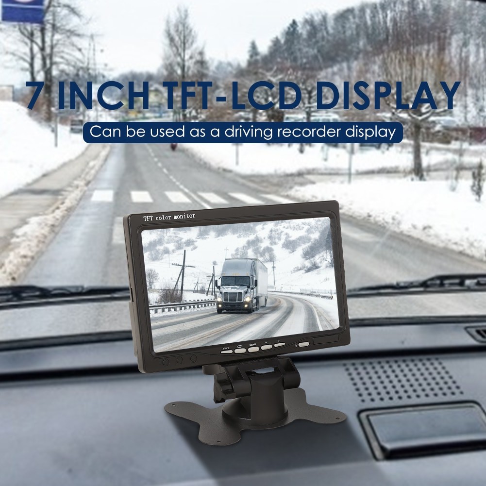 7 inch Car Monitor TFT LCD Rearview Display 2 Way Video In