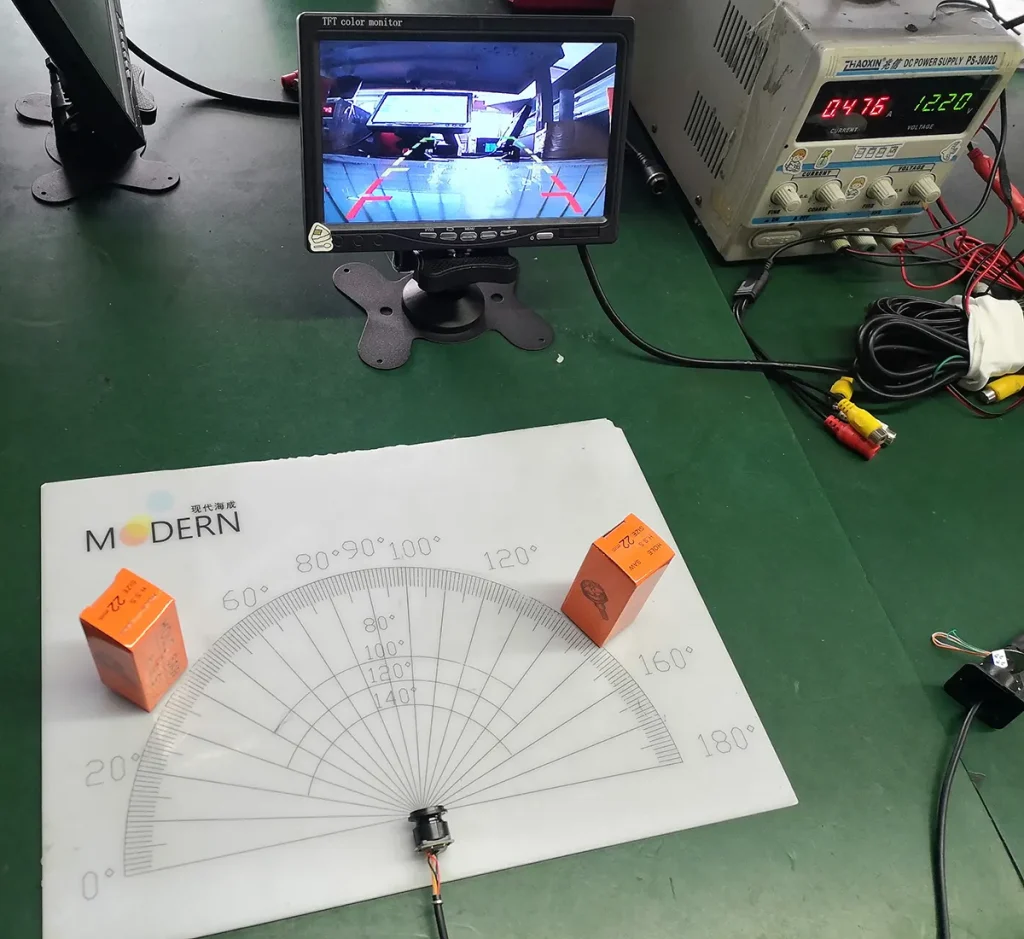 Rear View Camera horizontal and vertical view angle test