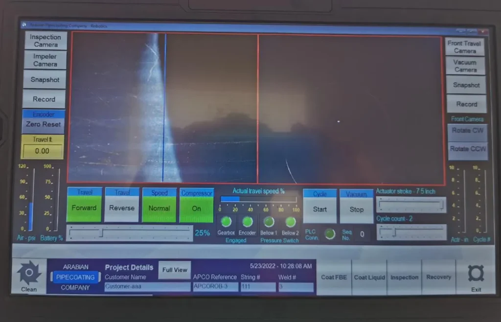 Drahtloser Videosender und -empfänger für die Tunnelpipeline mit vier Kameras für die Vorder ...